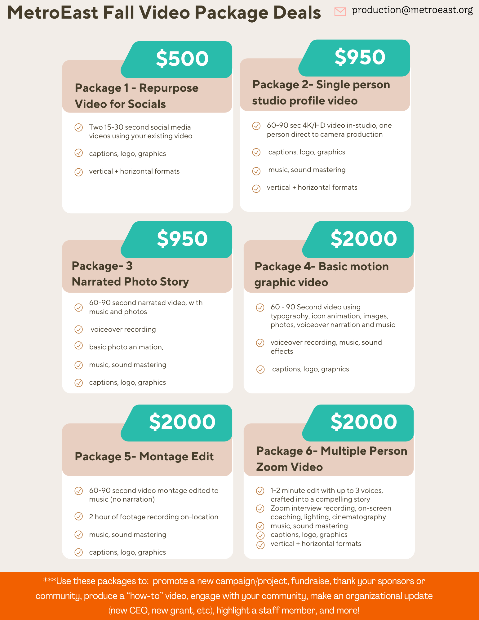 New Affordable Video Packages Available This Fall - MetroEast